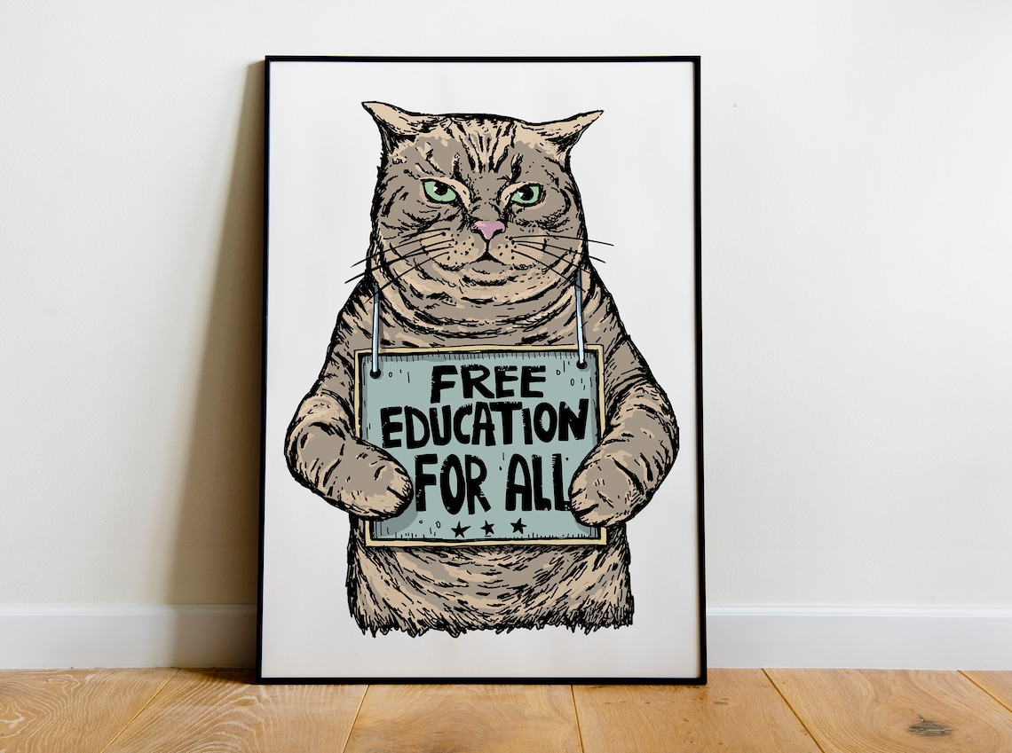 Free Education Print Leftist Education Art Print - Etsy UK