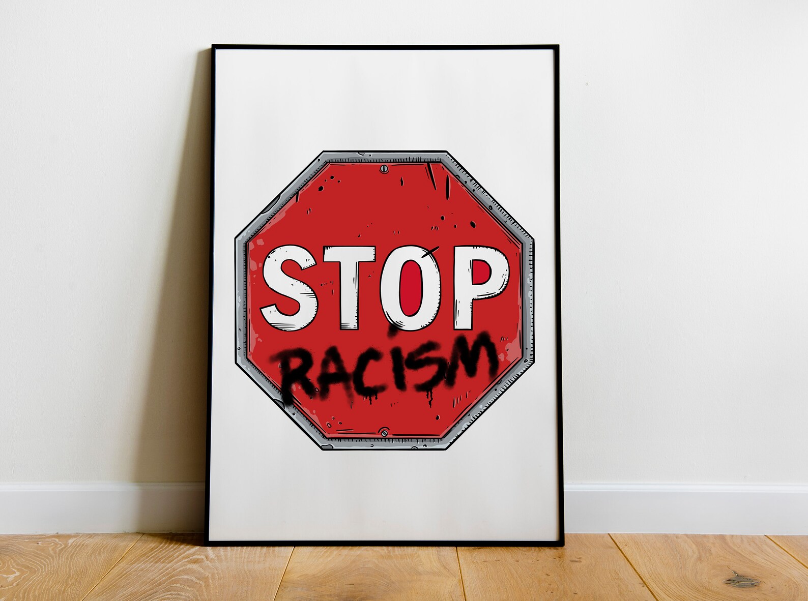 Stop Racism Print Rights Anarchy Poster Prints No Racism - Etsy UK