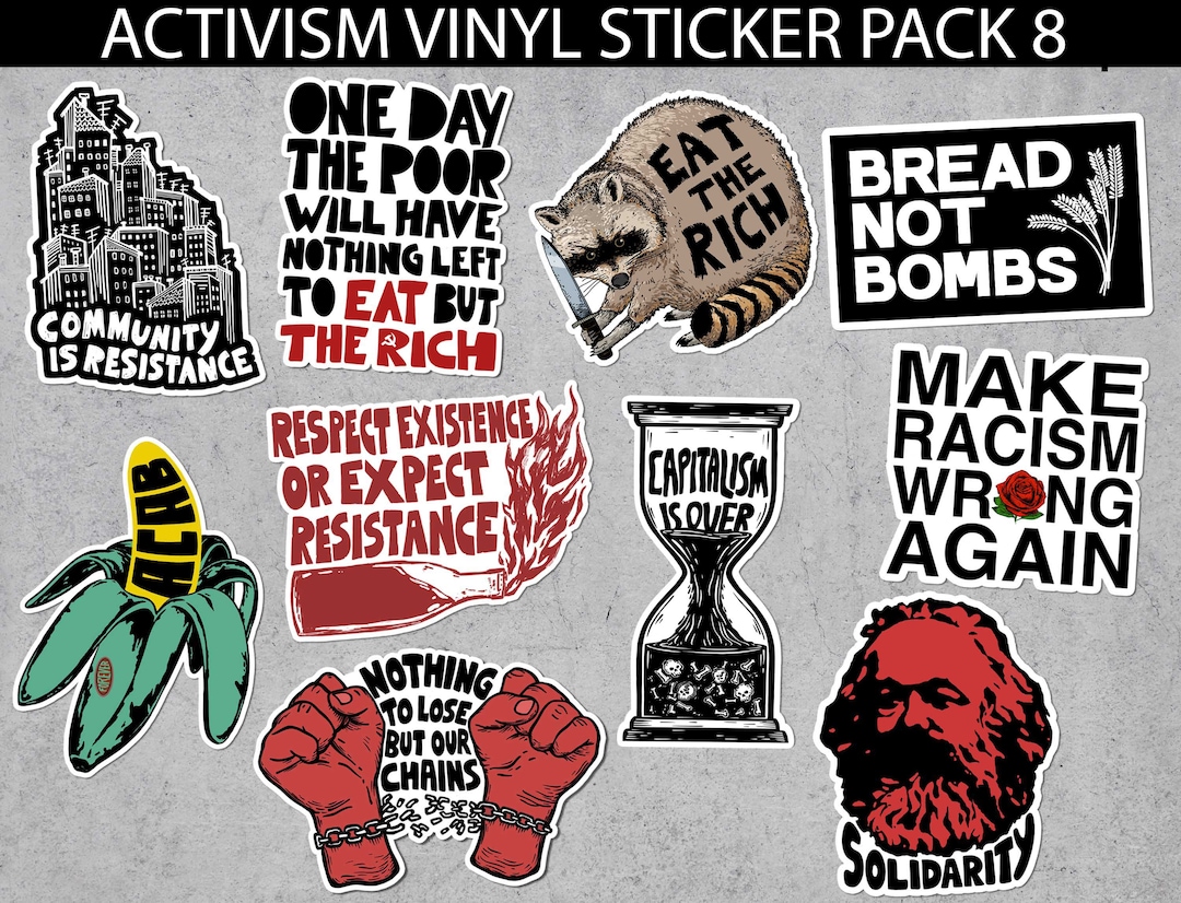 Activism Sticker Pack 8, Bundle, Acab, Leftist, Communism, Coupon ...