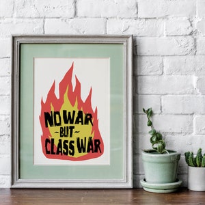 No War but Class War Print, Communist, Resist, Poster, Anti Capitalist ...