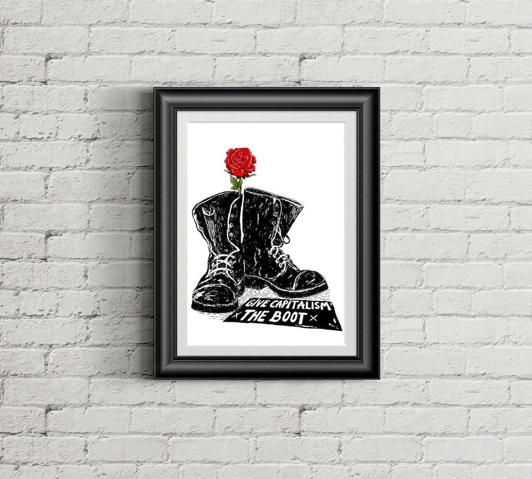 The Boot Print, Communism, Resist, Communist, Anarchy Art Print, Anti ...