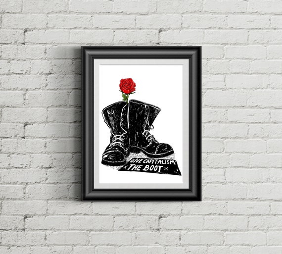The Boot Print Communism Resist Communist Anarchy Art | Etsy