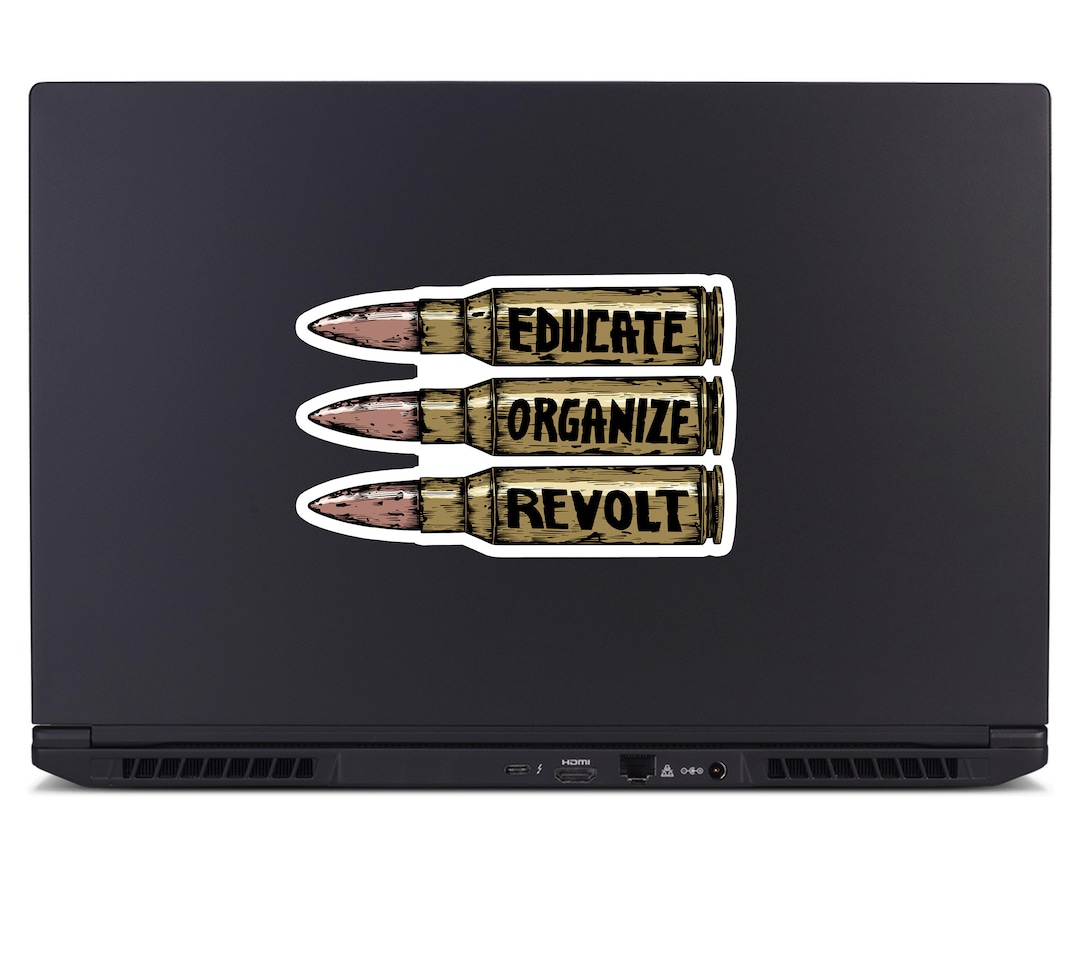 Educate Organize Revolt Sticker, Laptop Skin, Communism, Laptop ...