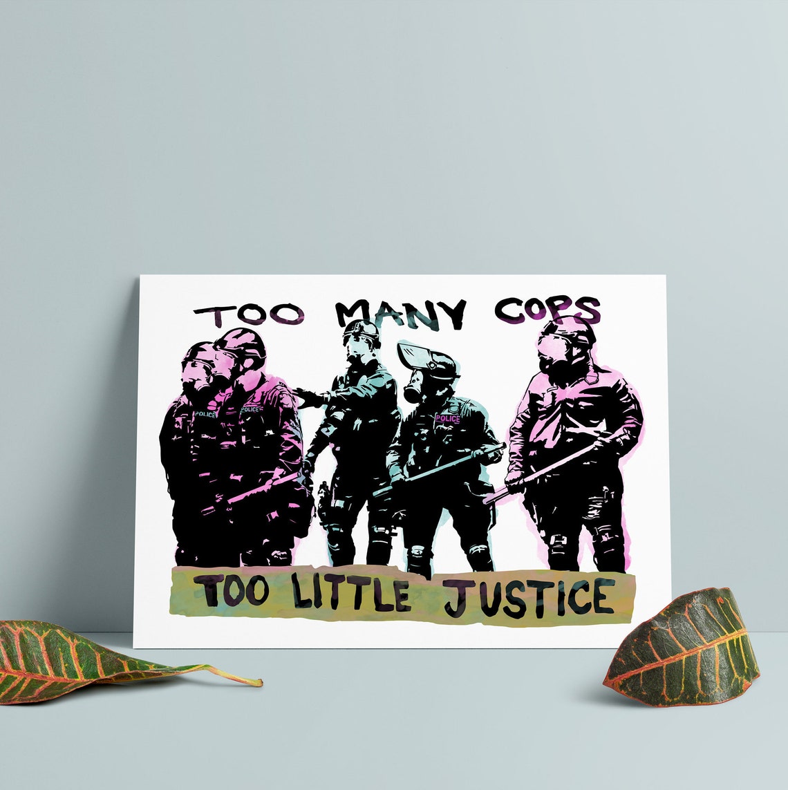 Too Many Cops Print Acab Defund The Police Art Print Anti | Etsy