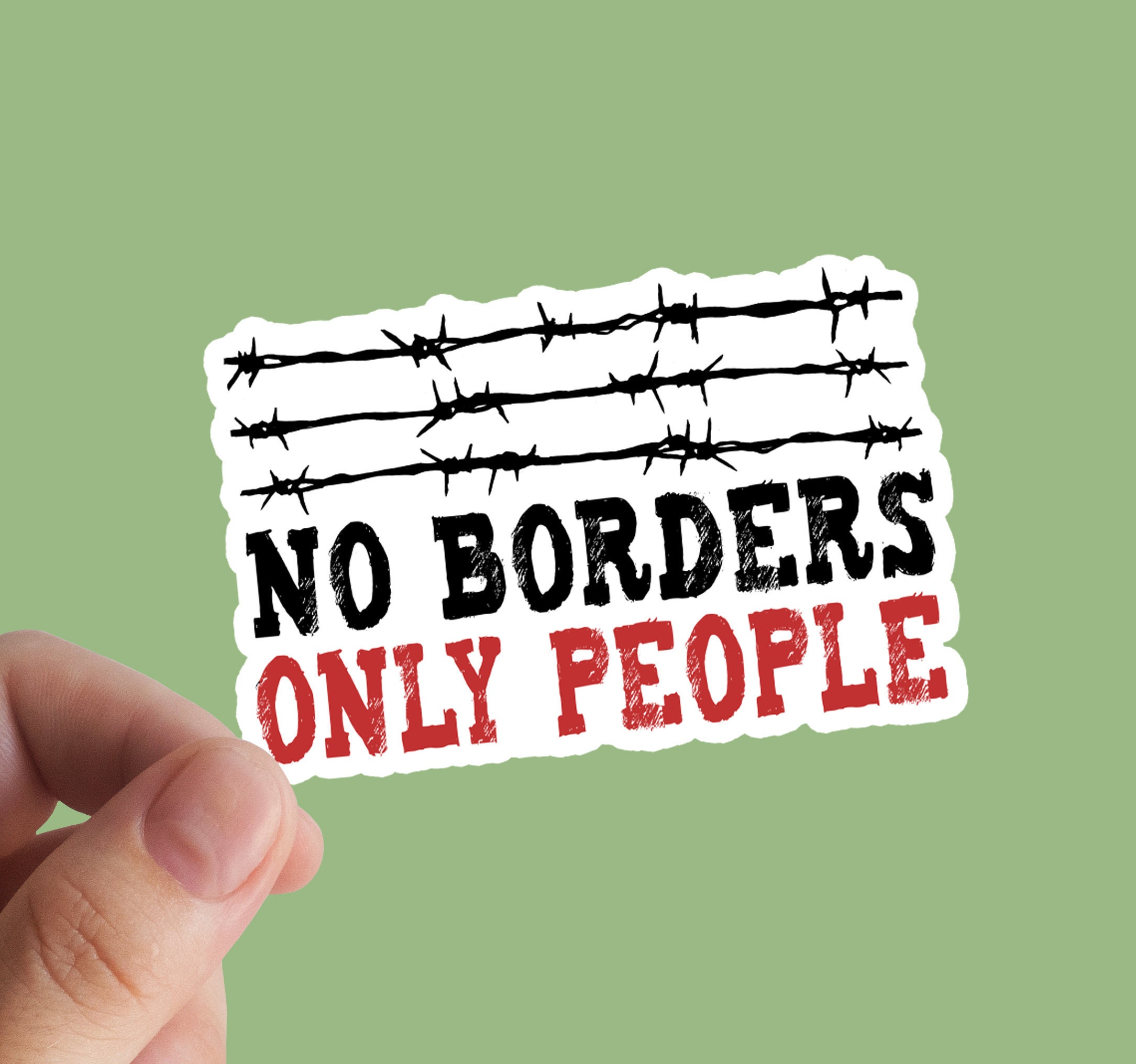 No Borders Sticker Anti Racism Indigenous People | Etsy