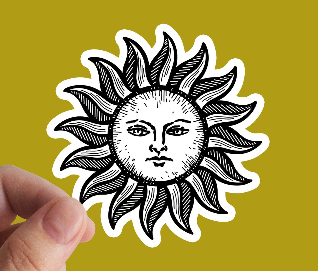 Sun Symbol Sticker, Vinyl Sticker, Decals, Magic Symbol, Protection ...