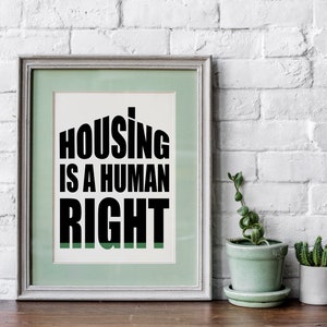 Housing is A Human Right Print, Rights, Equal Rights, Poster, Leftist ...