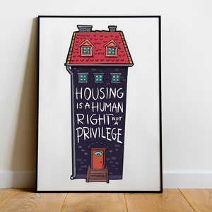 Housing is A Human Right Print, Socialism, Human Rights, Leftist ...