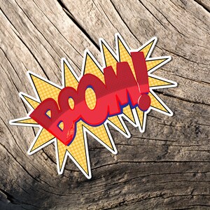 Boom Sticker, Retro, Font Sticker, Stickers Laptop, Laptop Decals ...