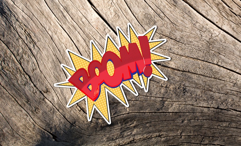 Boom Sticker Retro Font Sticker Stickers Laptop Laptop - Etsy UK