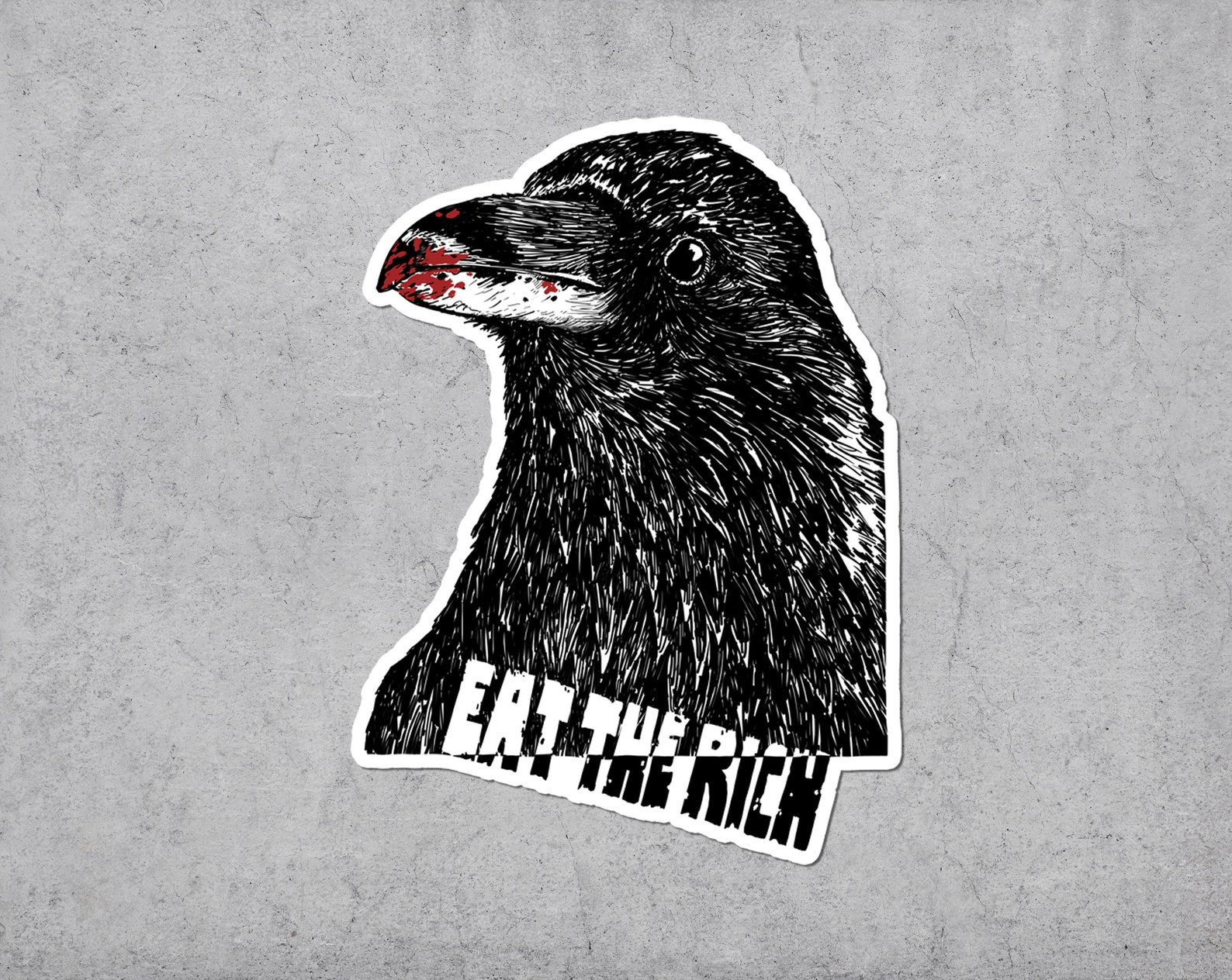 Eat the Rich Sticker Leftist Anarchy Raven Socialism Eat - Etsy