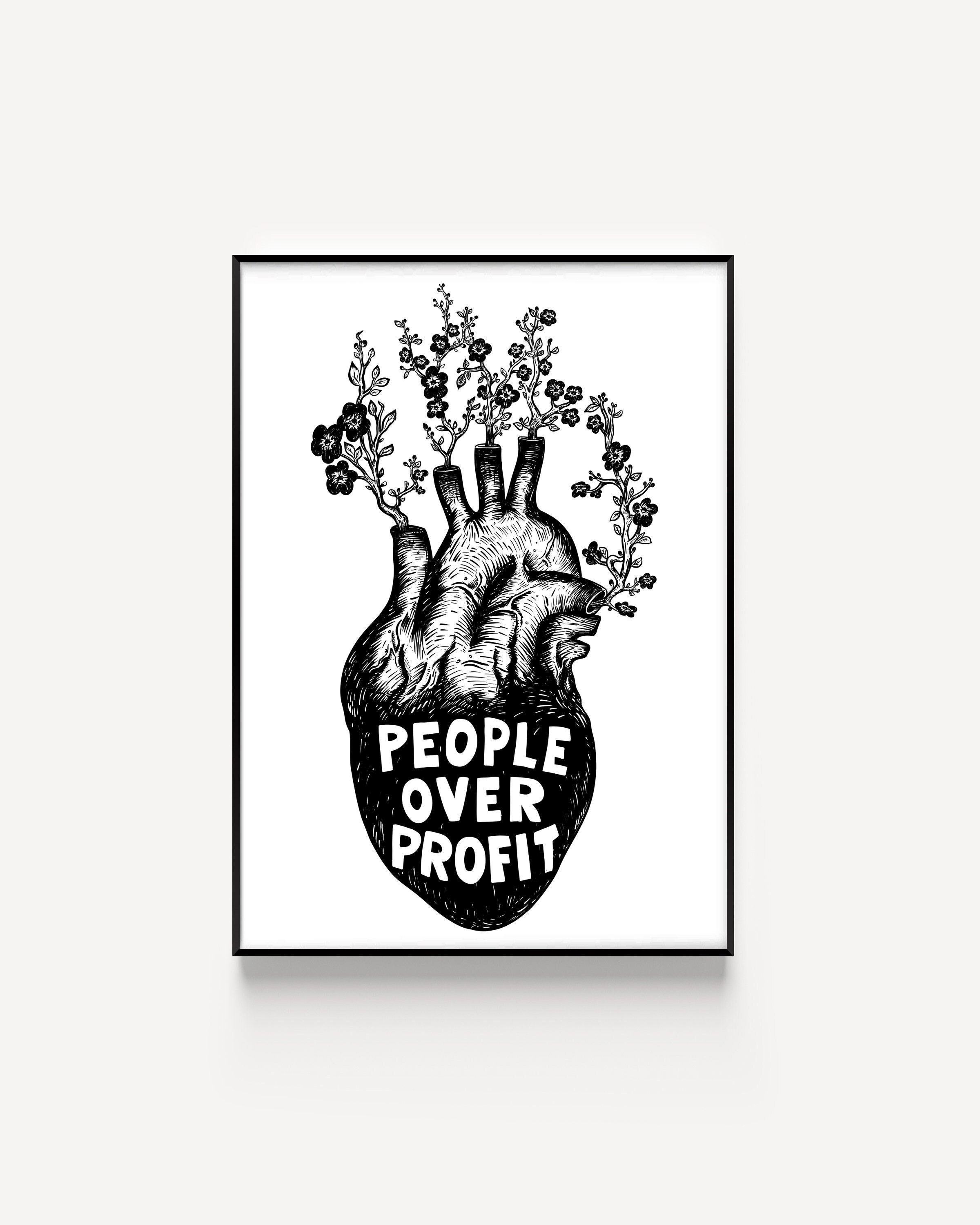 People Over Profit Print Leftist Art Print Anticapitalism - Etsy