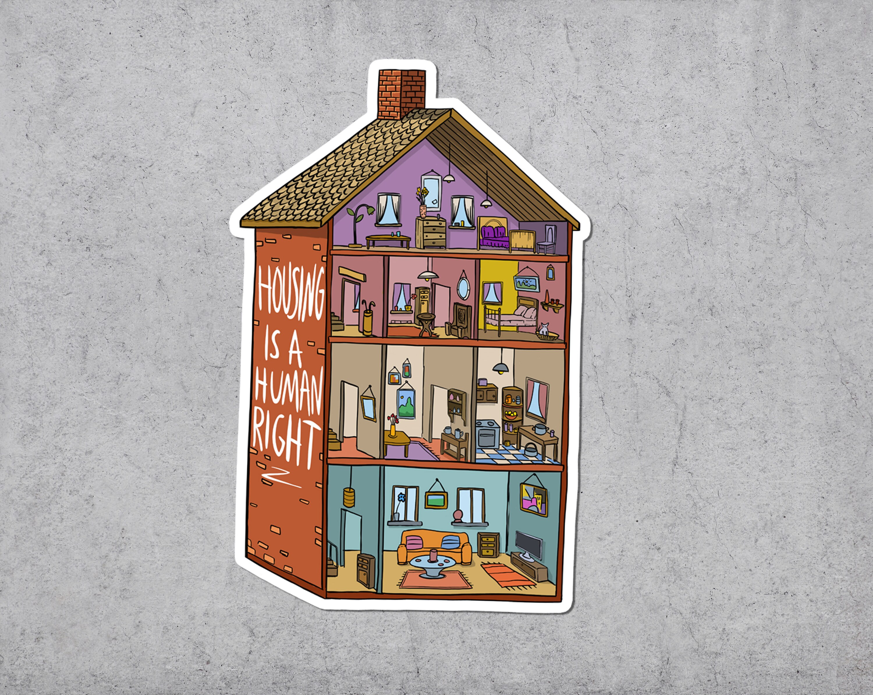 Housing is A Human Right Sticker, Socialism, No Human is Illegal ...