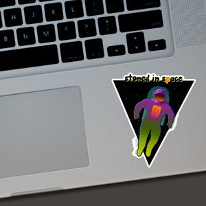 Stoned in Space Cannabis Weed Sticker Best Friend Gift Laptop Decals ...