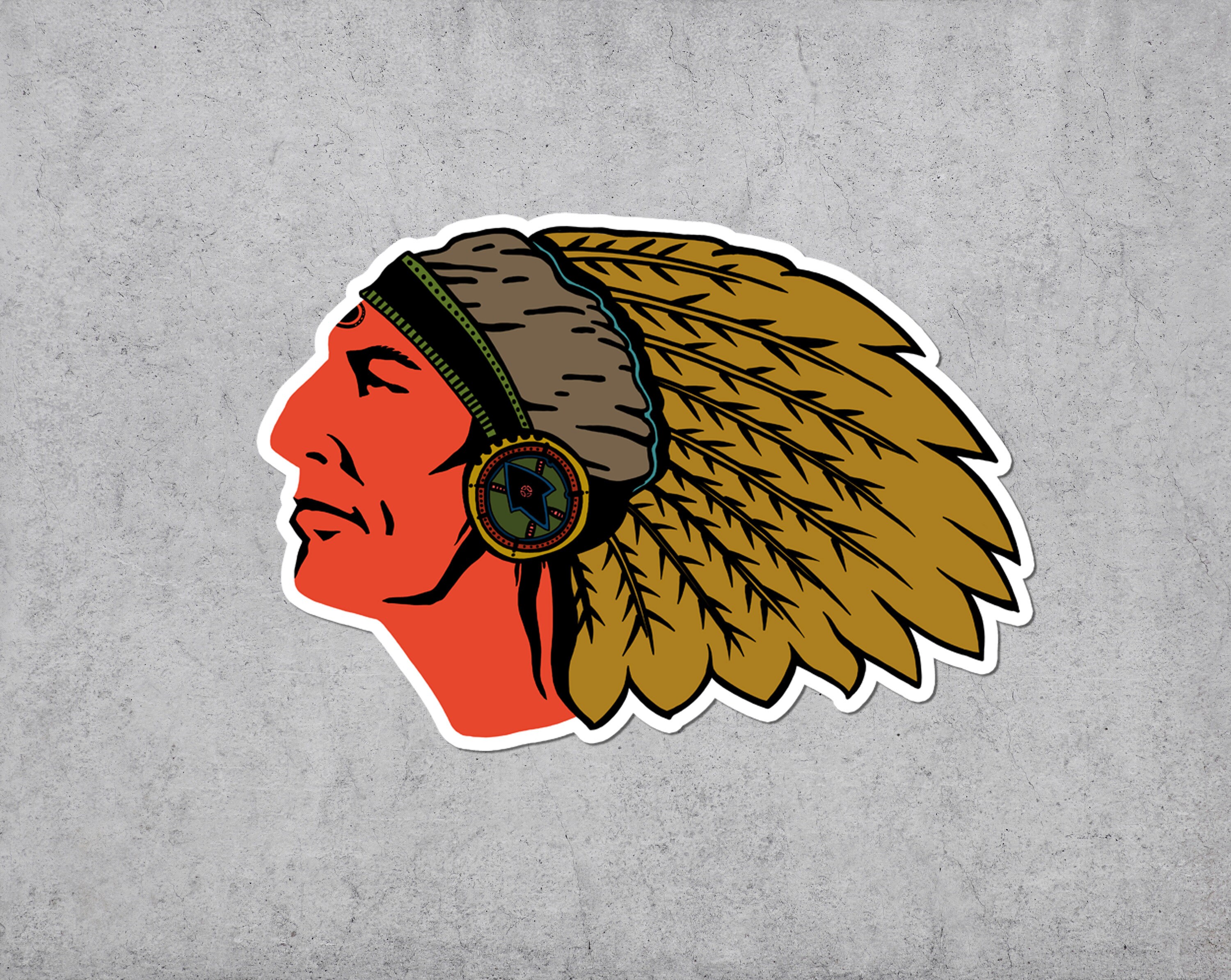 Indian Chief Sticker Indian Sticker Amerindian Laptop | Etsy