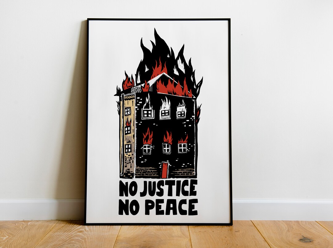No Justice No Peace Print, Anticapitalism, Leftist, Anarchy, Poster ...