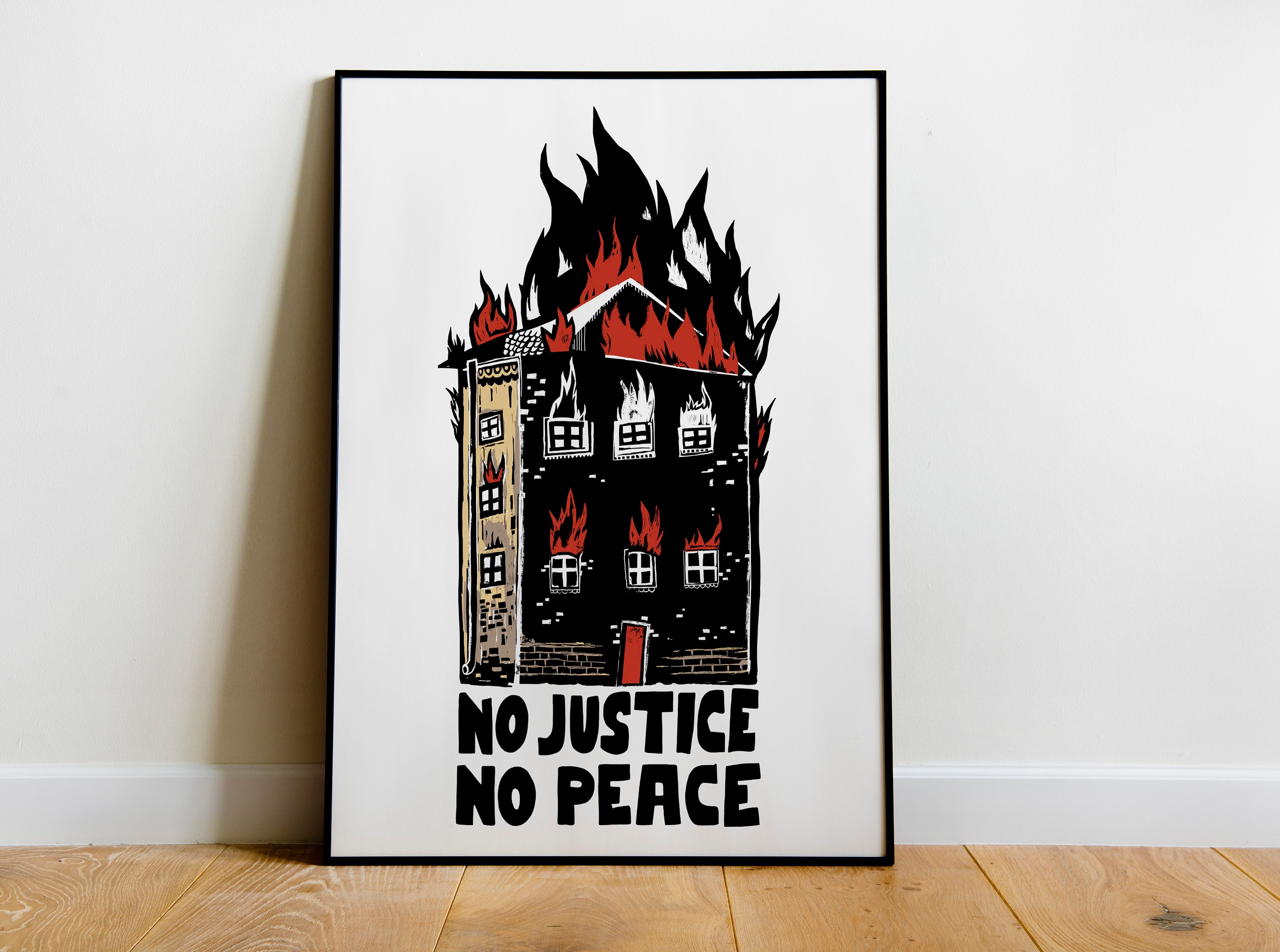 No Justice No Peace Print AntiCapitalism Leftist Anarchy | Etsy