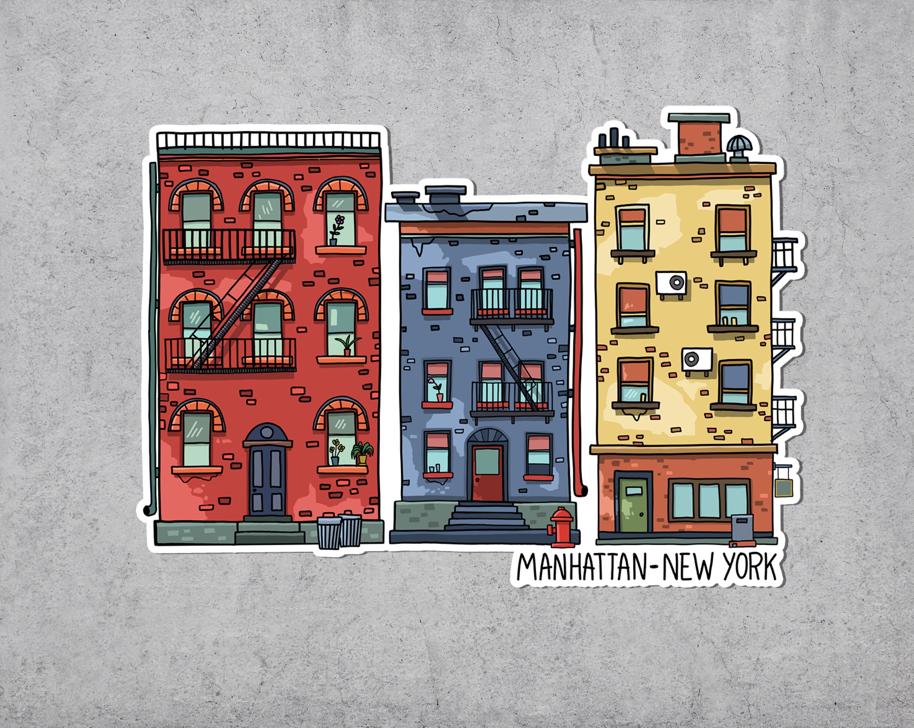 Manhattan Sticker, New York Sticker, City, Laptop Stickers, America ...
