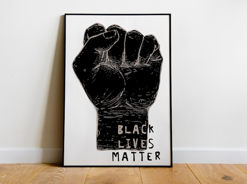 BLM Art Print Black Lives Matter Resist Anarchist - Etsy
