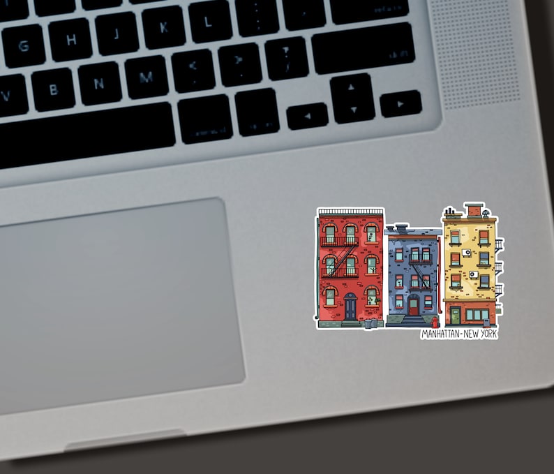 Manhattan Sticker New York Sticker City Laptop Stickers - Etsy