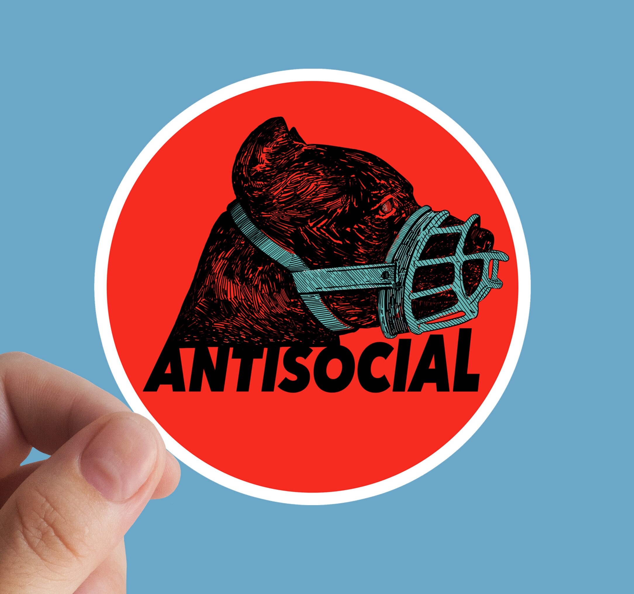 Antisocial Sticker Antisocial Antifa ACAB Laptop Decals Vinyl Stickers ...
