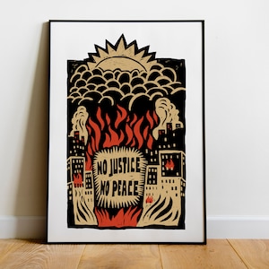 No Justice No Peace Print, Socialist, Anti Capitalist, Anarchist ...