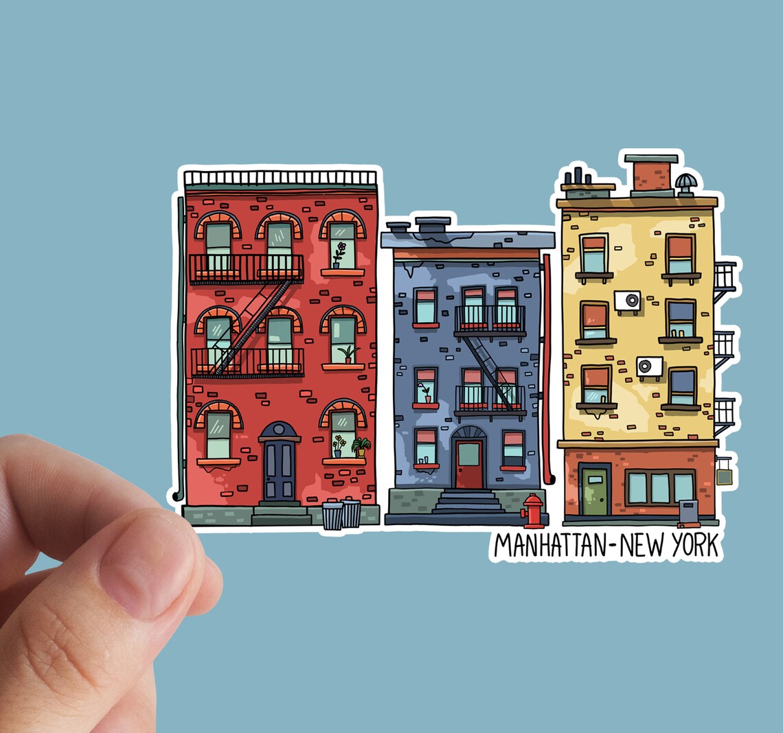 Manhattan Sticker, New York Sticker, City, Laptop Stickers, America ...