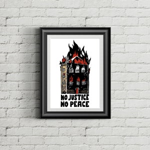 No Justice No Peace Print, Anticapitalism, Leftist, Anarchy, Poster ...