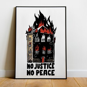 No Justice No Peace Print, Anticapitalism, Leftist, Anarchy, Poster ...