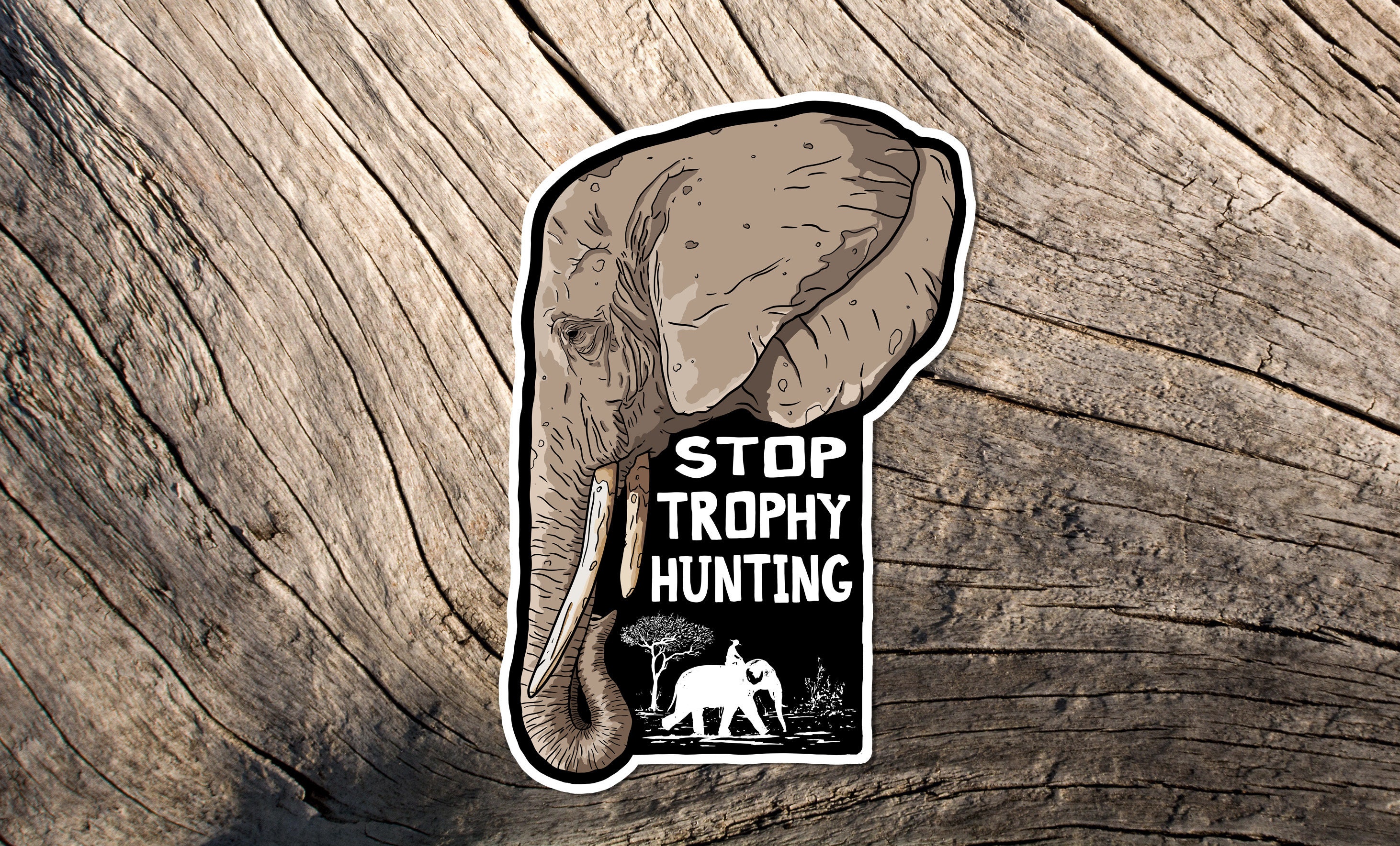 Stop Trophy Hunting Sticker Laptop Skins Hunting Activism - Etsy