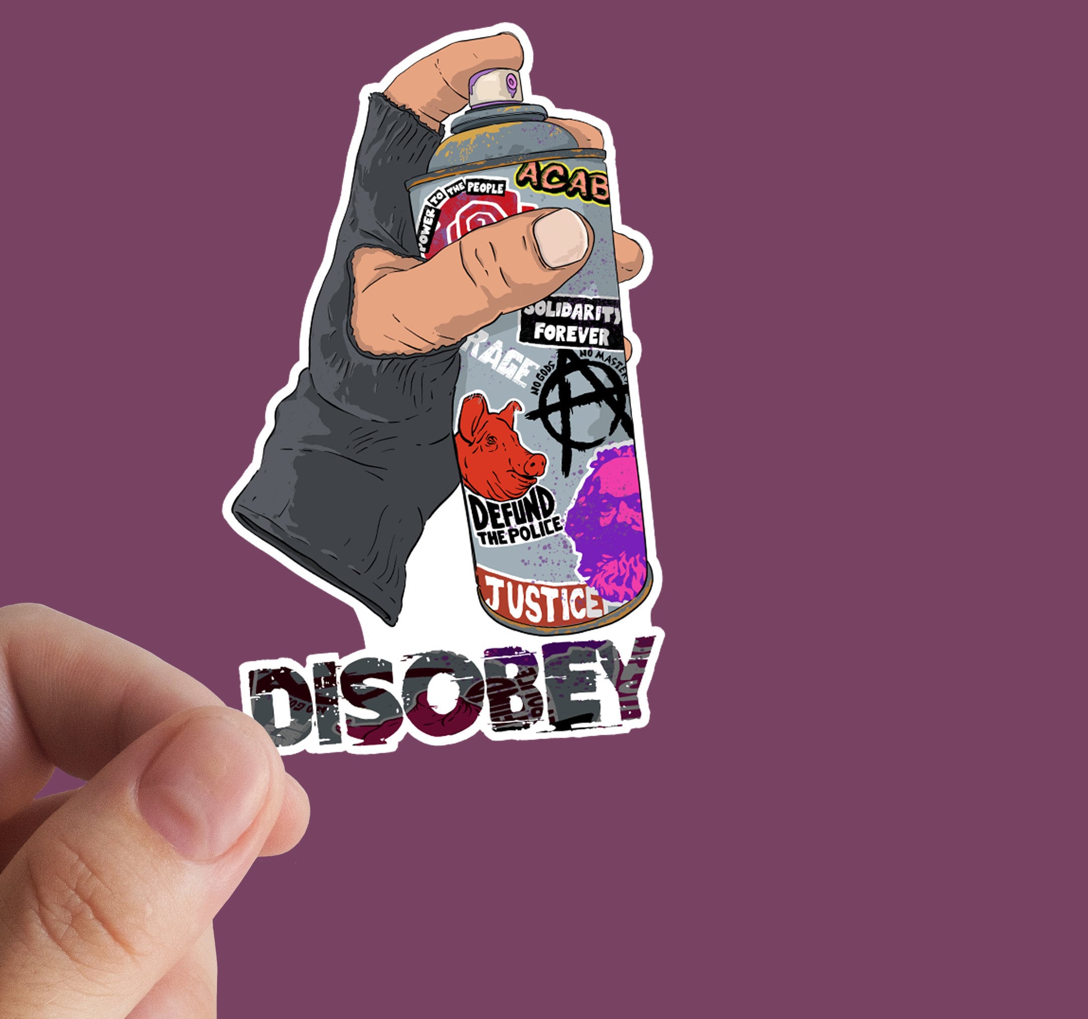 Disobey Sticker Eat the Rich Anti Capitalist Acab - Etsy