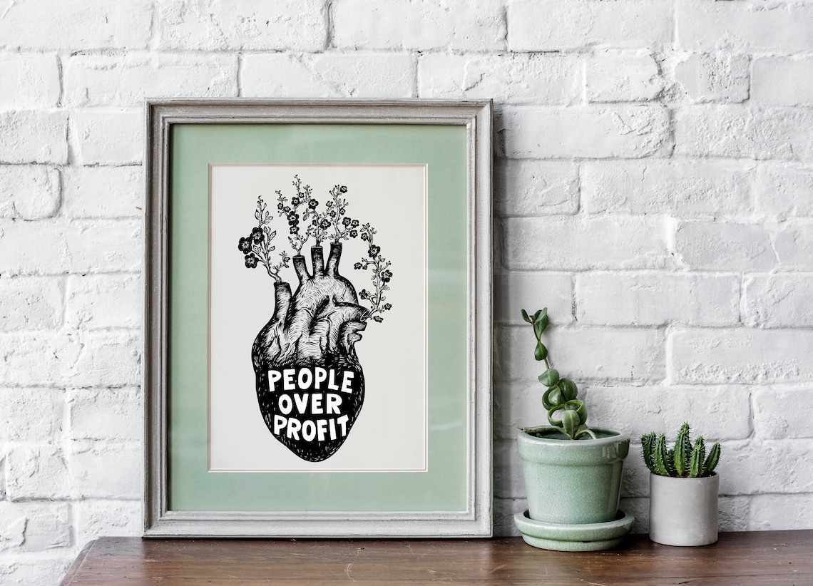 People Over Profit Print Leftist Art Print Anticapitalism - Etsy