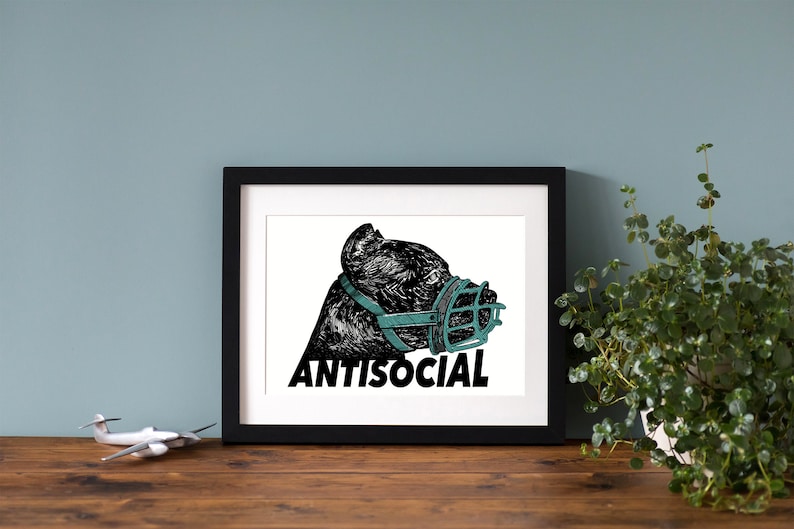 Antisocial Print Socialist Resist Leftist Wall Art - Etsy