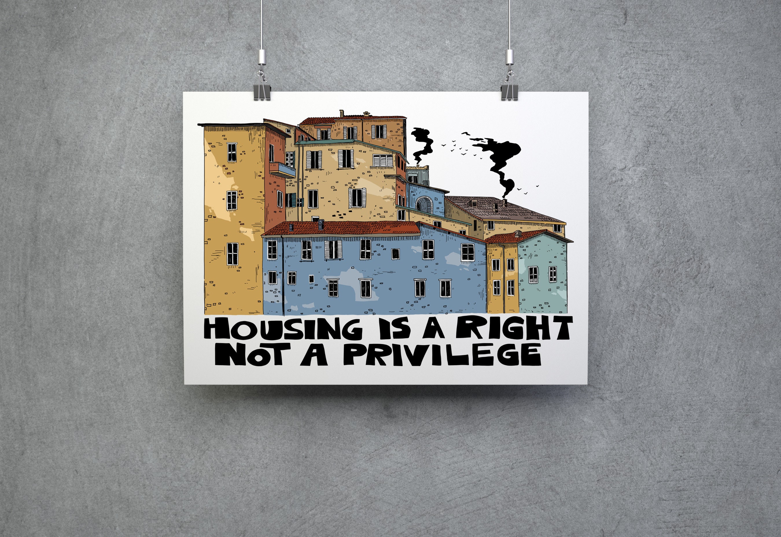 Housing is A Right Print Socialism Rights Leftist Poster | Etsy