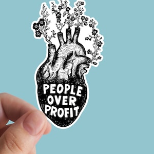 People Over Profit Sticker, Rights, Anti Capitalist, Vinyl Sticker ...