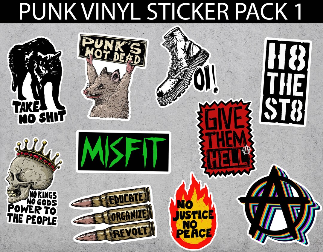 Punk Vinyl Sticker Pack 1, Leftist, Anarchy, Communism, Coupon, Eat the ...