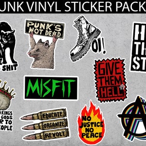 Punk Vinyl Sticker Pack 1, Leftist, Anarchy, Communism, Coupon, Eat the ...