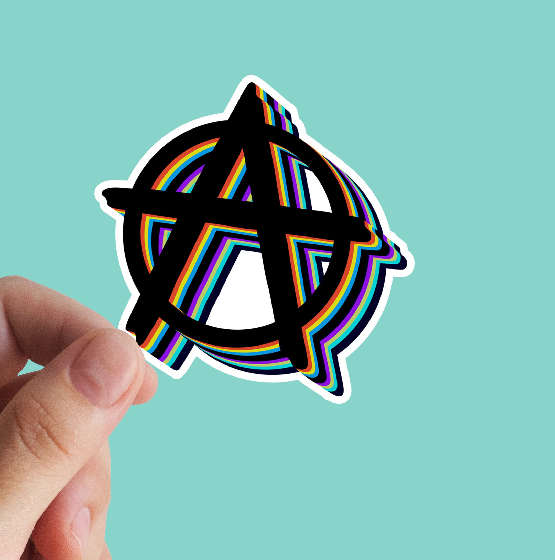 Anarchy Rainbow Sticker Anarchy Sticker Socialism Sticker | Etsy