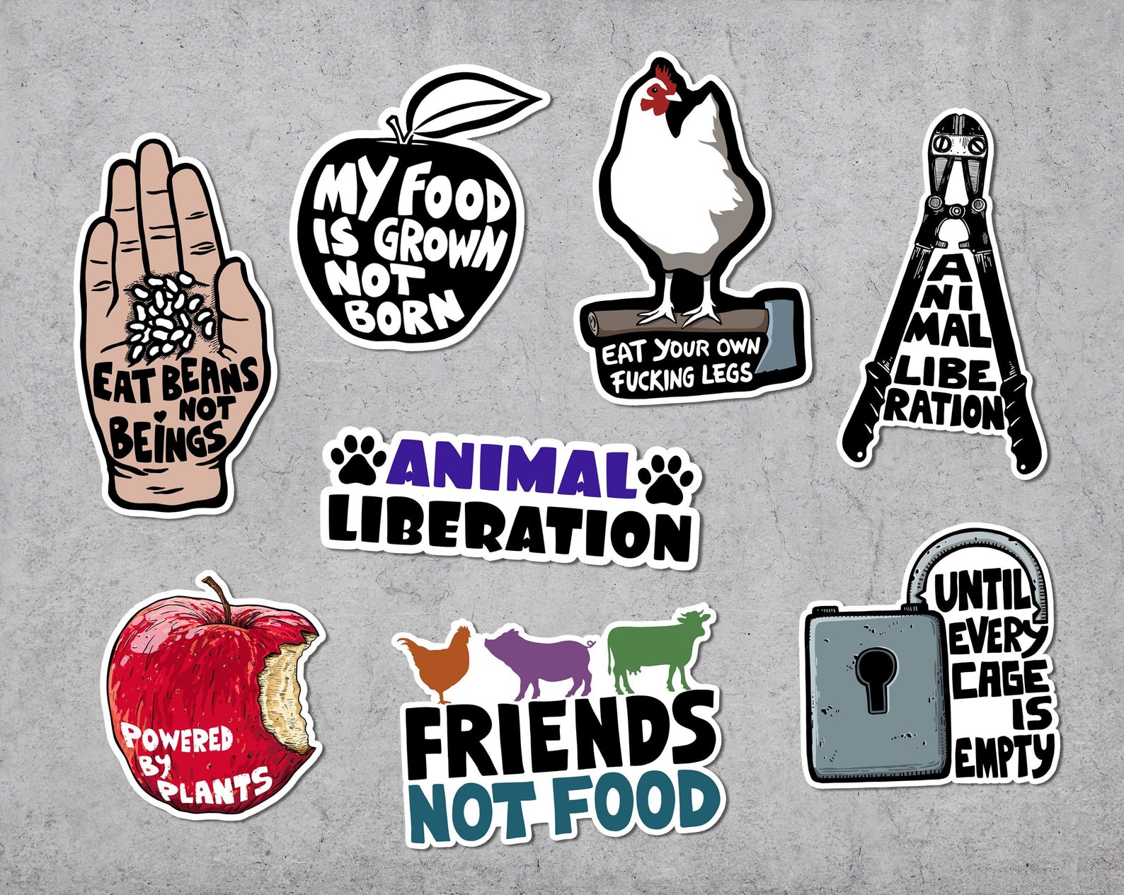 Veganism Sticker Pack 2 Vegan Bundle Coupon Veganism - Etsy