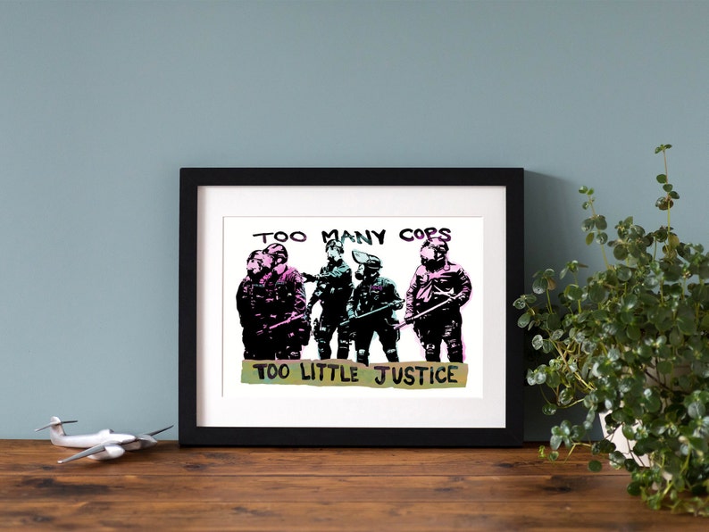 Too Many Cops Print Acab Defund the Police Art Print Anti - Etsy
