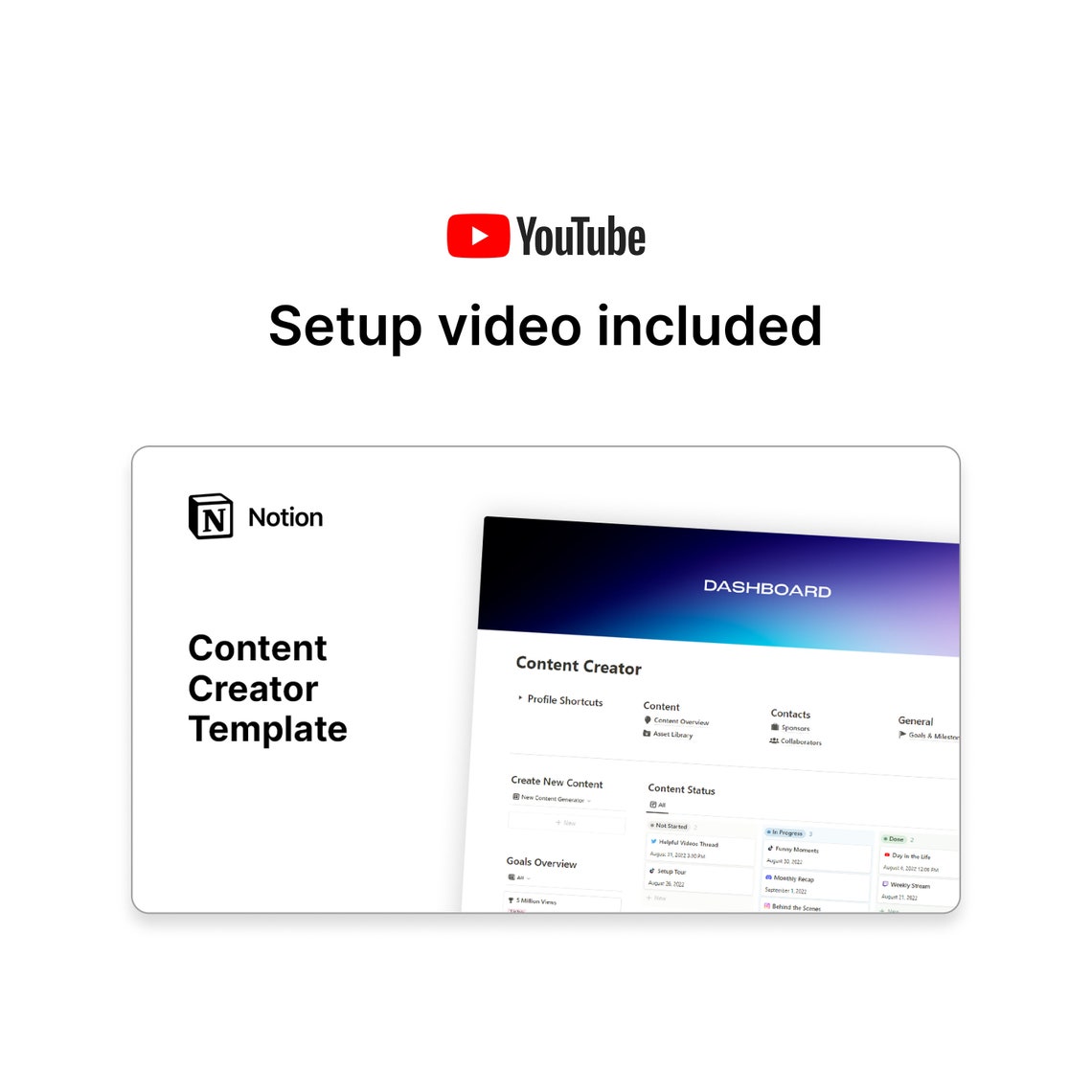 Notion Content Creator Template, Social Media Notion Template, Content ...