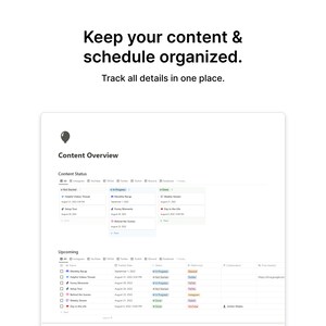 Notion Content Creator Template, Social Media Notion Template, Content ...