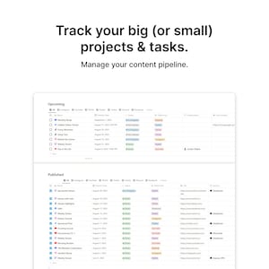 Notion Content Creator Template, Social Media Notion Template, Content ...