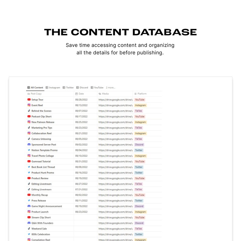 Notion Social Media Manager Template Content Planner for Business ...