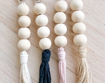 Wood Bead Keychain - Etsy