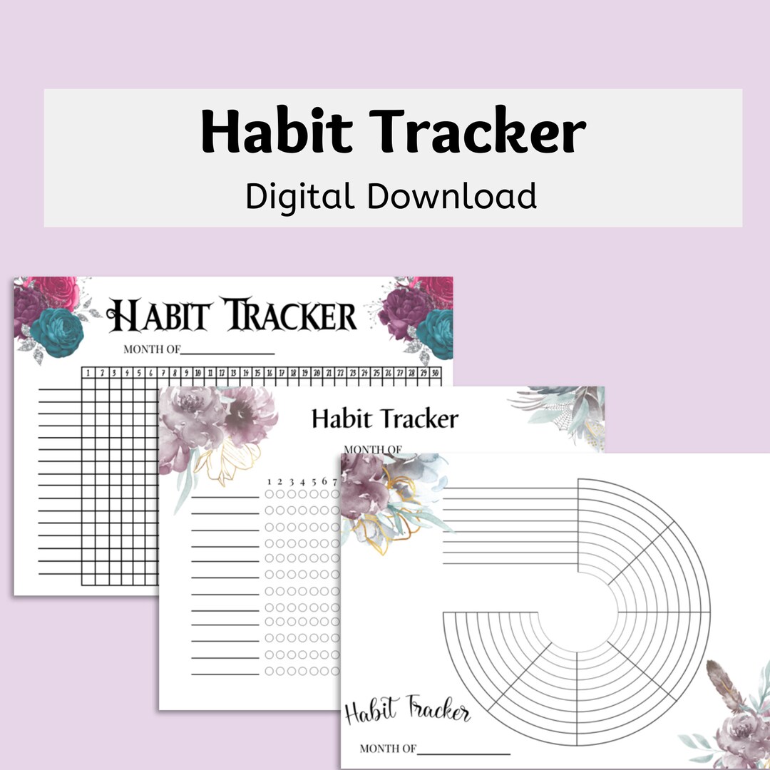 Daily Habit Tracker | Printable Habit Tracker | Habit Log | Habit List ...