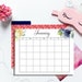 Printable Blank Calendar | Floral Calendar | Blank 12 Month Calendar ...