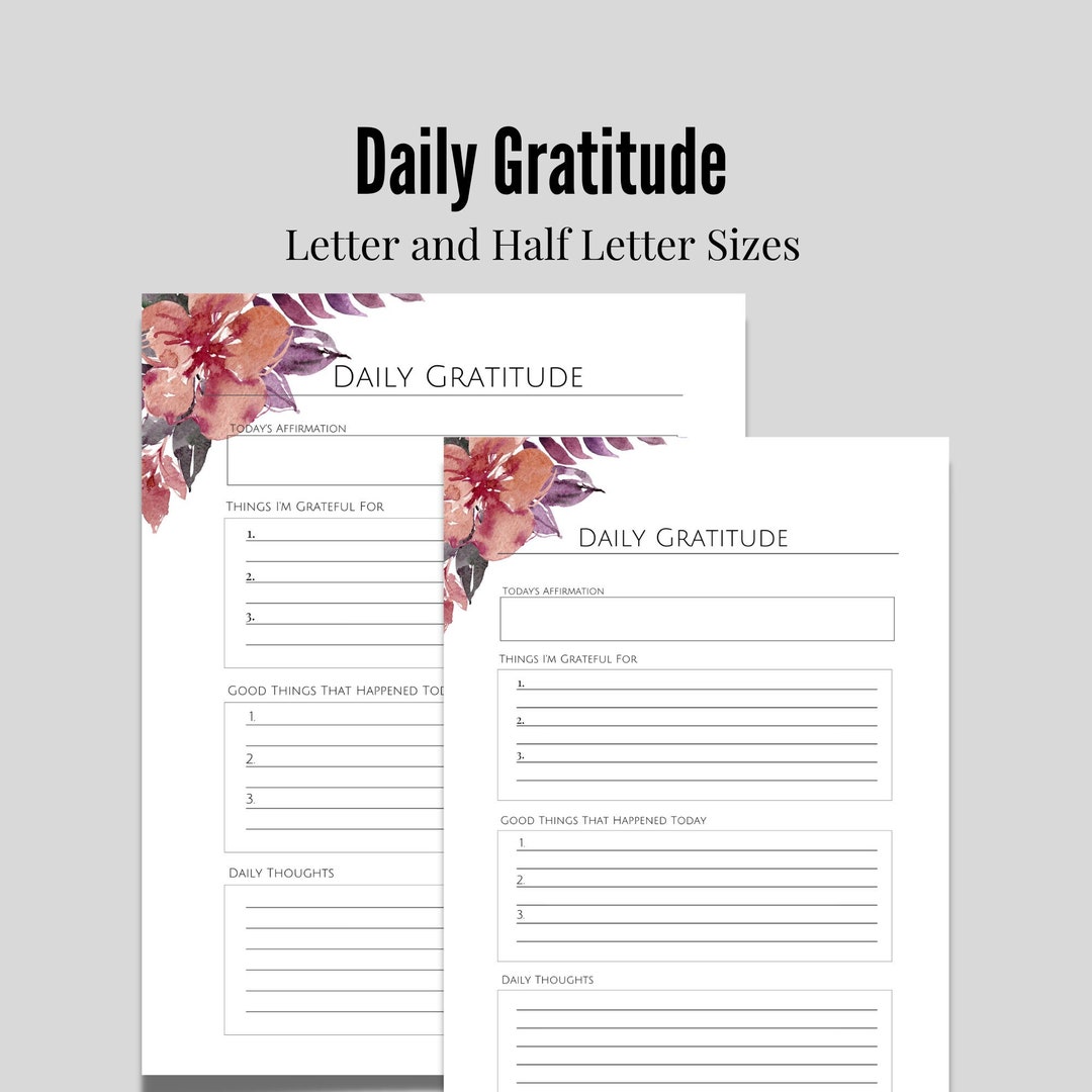 Daily Gratitude, Mindful Planner, Gratitude Planner Page, Digital PDF ...