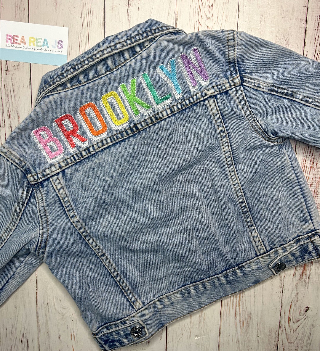 Monogrammed Jean Jackets for Kids, Personalized Denim Jacket for Boy or ...