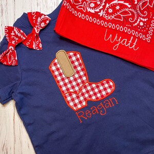 Red Bandana Bow, Large or Pigtail Bows Set of Two, Baby or Toddler Girl ...